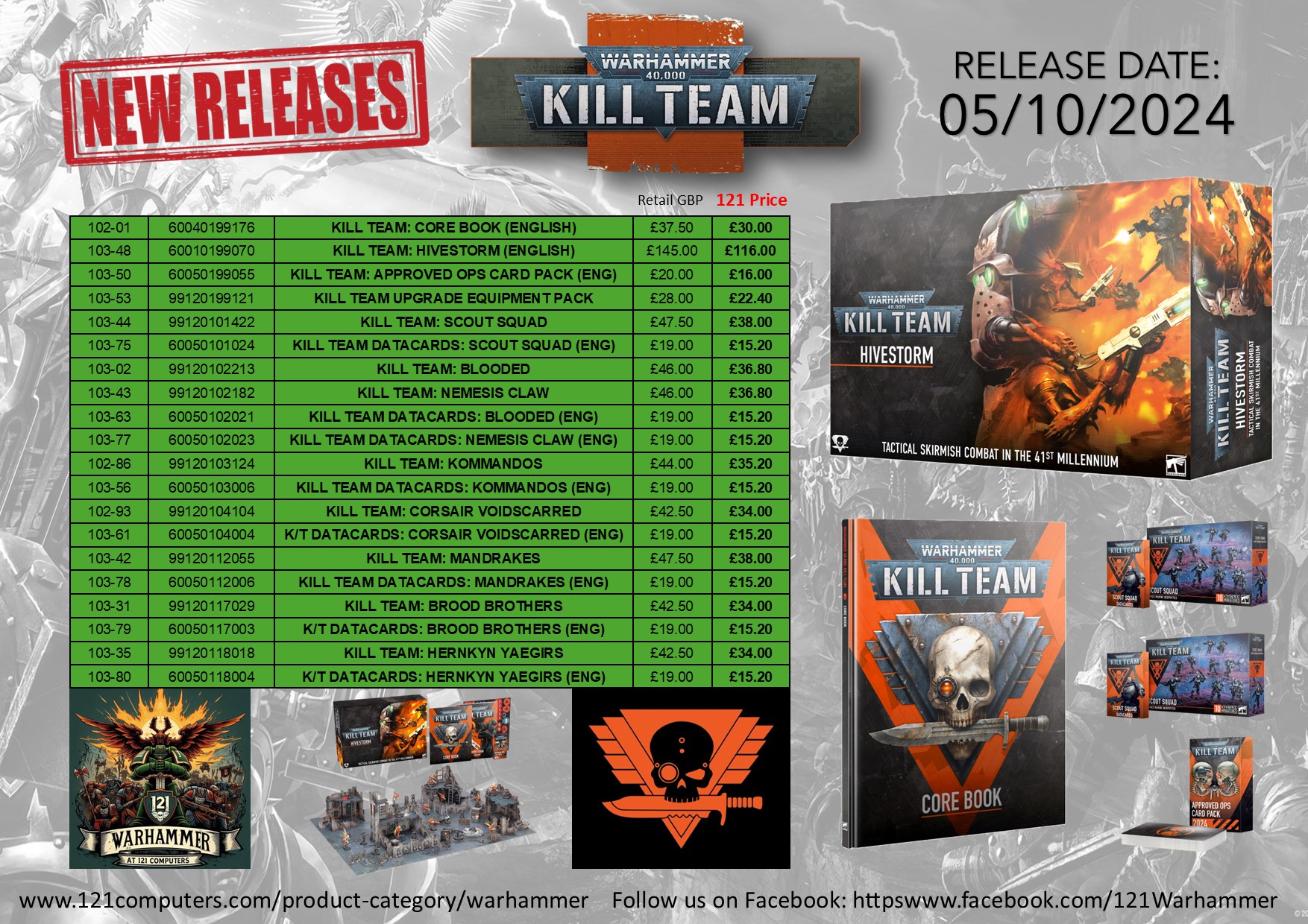 💥NEW💥 KILL TEAM HIVESTORM – 121 Computers